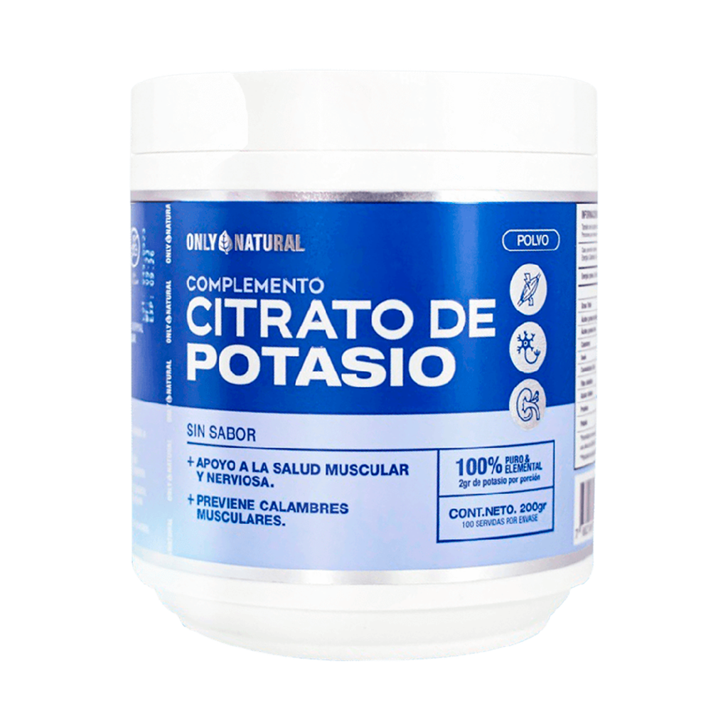CITRATO DE POTASIO POTASIO POLVO 200G ONLY NATURAL | El Arbolito