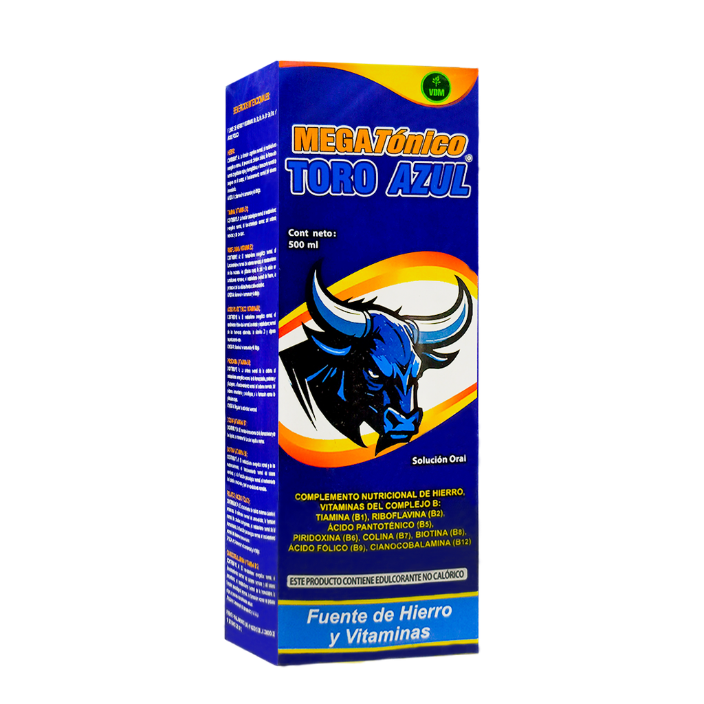 MEGATONICO TORO AZUL SOLUCION ORAL 500ML VDM | El Arbolito
