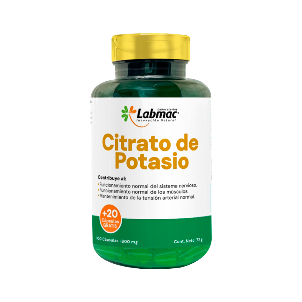 CITRATO DE POTASIO 600MG TABLETAS X 100+20 LABMAC | El Arbolito