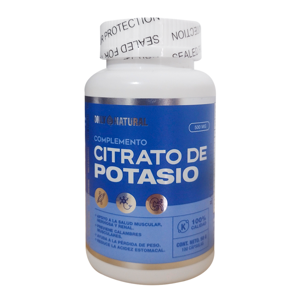 CITRATO DE POTASIO CAPSULAS X100 ONLY NATURAL | El Arbolito