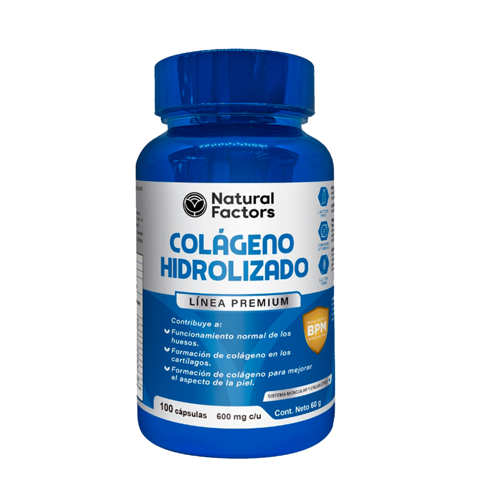 COLAGENO HIDROLIZADO 600MG CAPSULAS X100 NATURAL FACTORS | El Arbolito