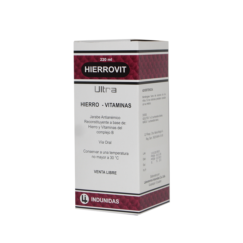 HIERROVIT ULTRA JARABE 220 ML INDUNIDAS | El Arbolito