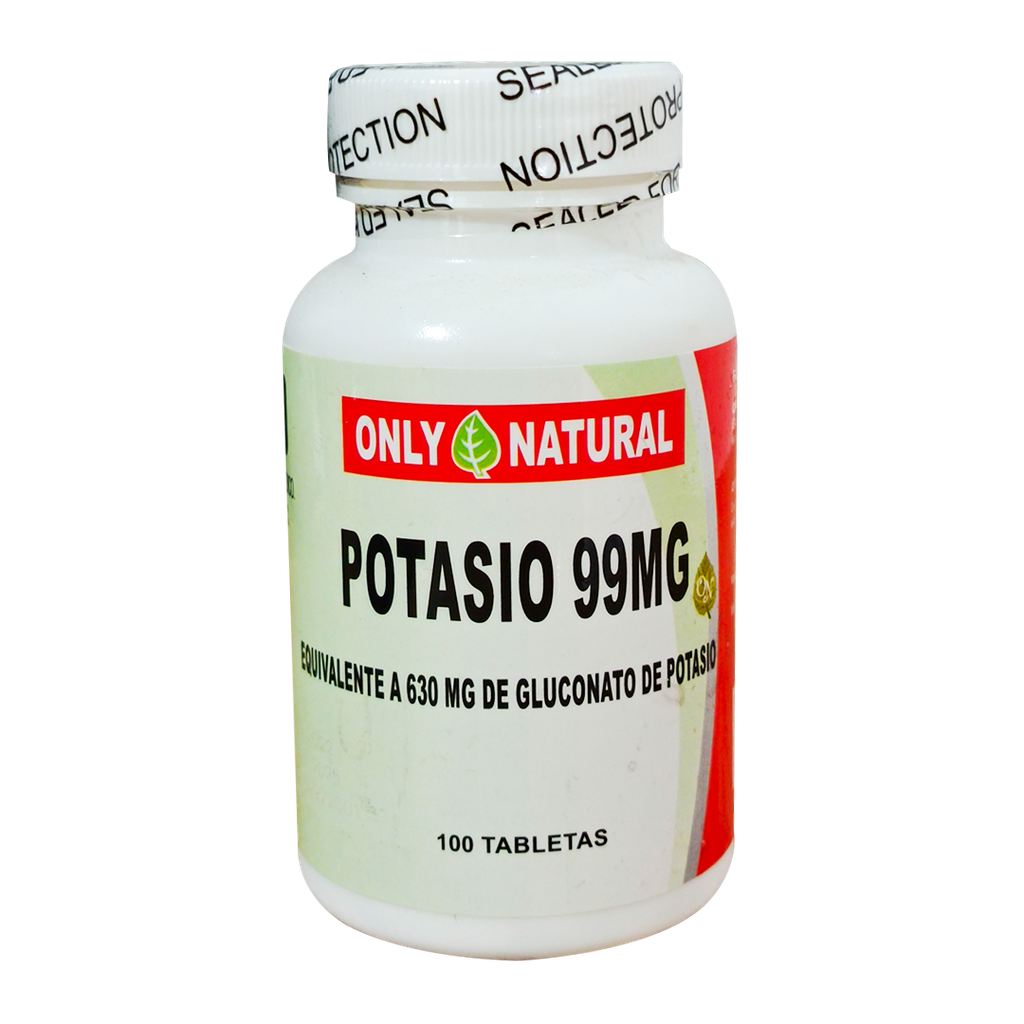 POTASIO 99MG TABLETAS X 100 ONLY NATURAL | El Arbolito