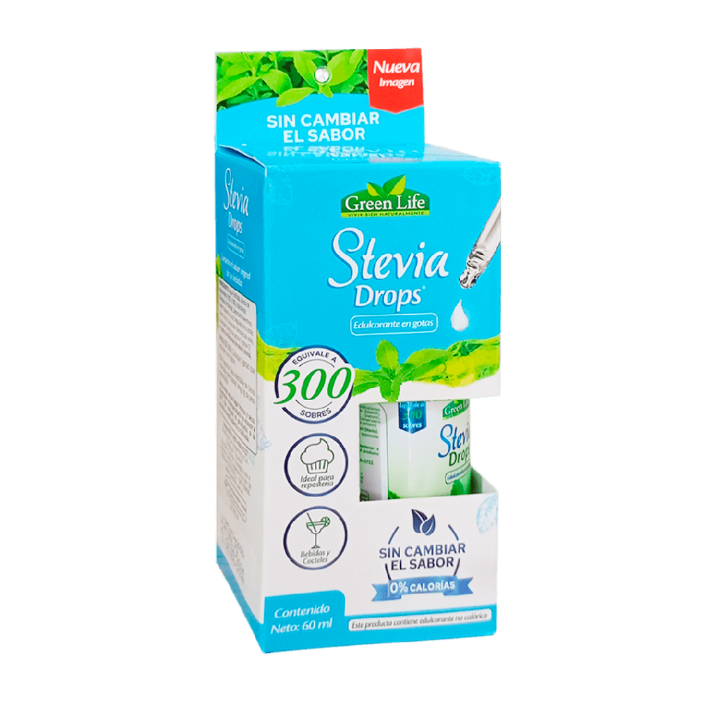 STEVIA DROPS GOTERO 60ML GREEN LIFE | El Arbolito