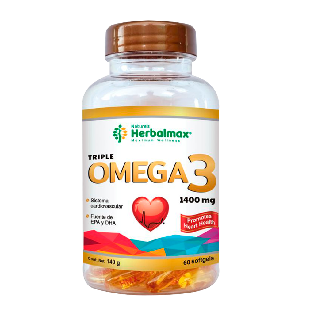OMEGA 3 1400MG SOFTGELS X60 NATURES HERBALMAX | El Arbolito