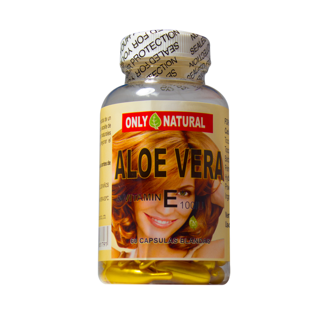 ALOE VERA VITAMINA E CAPILAR SOFTGELS X60 ONLY NATURAL | El Arbolito