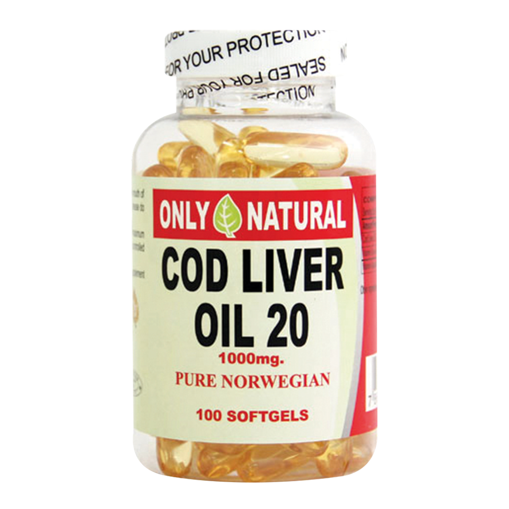 COD LIVER OIL 20 CAP X 100 DE 1000 MG ONLY NATURAL | El Arbolito