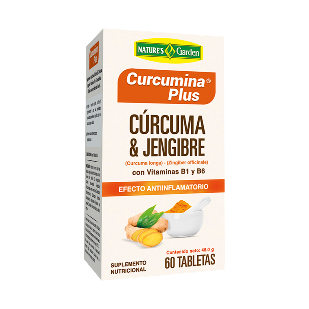 CURCUMA & JENGIBRE TABLETAS X60 NATURES GADEN | El Arbolito