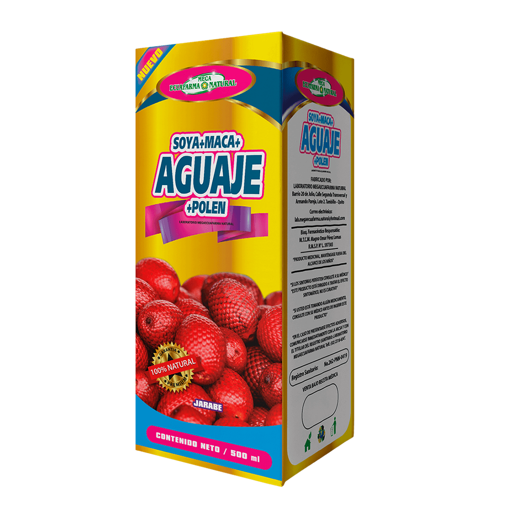 AGUAJE + POLEN SOLUCIÓN ORAL 500 ML MEGAECUAFARMA NATURAL | El Arbolito